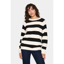 Saint Tropez Strickpullover »GarbieSZ« Ice Black Stripe M (38) M (38) Casual Pullover von Saint Tropez