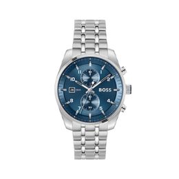 BOSS Chronograph &raquo;SKYTRAVELLER&laquo; Quarzuhr, Armbanduhr, Herrenuhr, Edelstahlarmband, analog, Tag silberfarben Exquisiter Chronograph