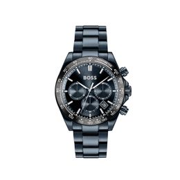 BOSS Chronograph »HERO 2.0« Quarzuhr, Armbanduhr, Herrenuhr, Edelstahlarmband, analog, Tag blau-dunkelblau Exquisiter Chronograph