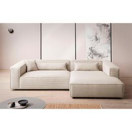 LeGer Home by Lena Gercke Ecksofa »PIARA XXL, Big-Sofa, Cord, Leinenoptik o. Strukturstoff, L-Form« wahlweise Ottomane rechts/links, Kedernaht,...