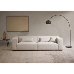 LeGer Home by Lena Gercke 3-Sitzer »PIARA, Couch mit Kedernaht, Sofa in Cord, Leinenoptik o. Strukturstoff« schwarze Füße, bequemer Sitzkomfort...