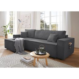 OTTO HOME Ecksofa »CASSI, 241cm, L-Form, Schlafsofa, Dauerschläfer, Boxspringfederung« Schlaffunktion (133/200), Bettkasten, Recamiere...