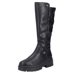 Rieker Winterstiefel Langschaftstiefel, Plateaustiefel mit Stretch am Schaft, TEX-Membrane schwarz 38 38 Langschaftstiefel mit praktischem...