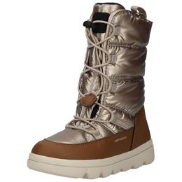 Geox Snowboots »Stiefel Lederimitat/Textil« Champagner 35 35 Verschluss: Schnürung