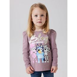 name it Langarmshirt »NMFARIA BLUEY LS TOP NOOS SKY« mit großem Frontmotiv Toadstool (blank) 116 116 Shirt von name it für Mädchen