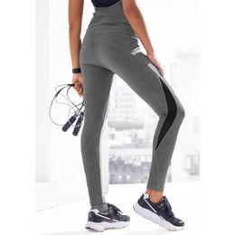 Vivance ACTIVE Funktionsleggings Sportleggings mit breitem Komfortbund grau meliert S (36/38) - N-Gr N-Gr S (36/38) Leggings mit Kontrasteinsatz
