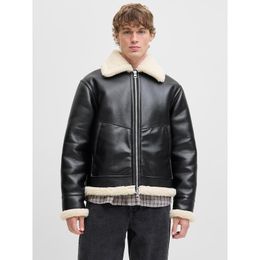 Jack & Jones JACK & JONES Bomberjacke »JORLIVERPOOL AVIATOR JACKET SN« ohne Kapuze Black M M Moderne Jacke von Jack & Jones