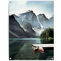 Poster Reinders "Lake Moraine", grün (farbe bild(er): grün), B:60cm H:80cm T:0,1cm, Leinwand, Bilder