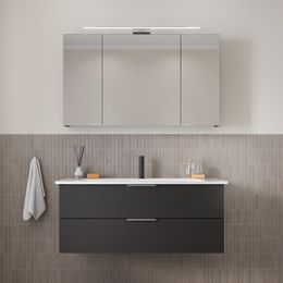Steinkamp Living 2.0 / Villeroy & Boch Venticello CeramicPlus Badmöbel Set 120 cm mit Spiegelschrank, 3 Drehtüren