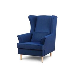KONSIMO Ohrensessel Stralis blau Ma&szlig;e (cm): B: 82 H: 108 Sessel & Hocker > Sessel nach Material > Stoff Sessel &raquo; Sofa DE