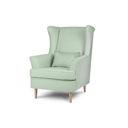 KONSIMO Ohrensessel Stralis gr&uuml;n Ma&szlig;e (cm): B: 82 H: 108 Sessel & Hocker > Sessel nach Material > Stoff Sessel &raquo; Sofa DE