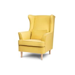 KONSIMO Ohrensessel Stralis gelb Ma&szlig;e (cm): B: 82 H: 108 Sessel & Hocker > Sessel nach Material > Stoff Sessel &raquo; Sofa DE