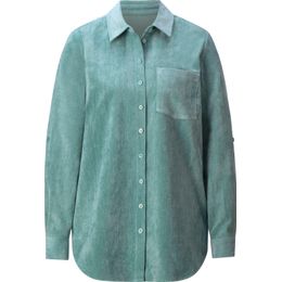 Damen Longbluse mit krempelbaren &Auml;rmeln salbei, Gr&ouml;&szlig;e 38
