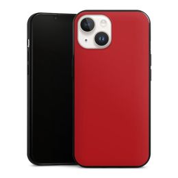 DeinDesign iPhone 14 Handy Slim Case extra d&uuml;nn Silikon Handyh&uuml;lle schwarz H&uuml;lle Red Colour Unicoloured Silikon Slim Case