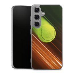 DeinDesign Galaxy S25 Handy Silikon H&uuml;lle Case transparent Handyh&uuml;lle Hobby Tennis Ball Silikon Case