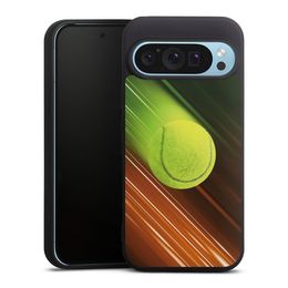 DeinDesign Google Pixel 9 Handy Premium Silikon H&uuml;lle Handyh&uuml;lle schwarz Case Hobby Tennis Ball Silikon Premium Case