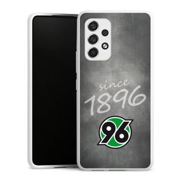 DeinDesign Galaxy A53 5G Handy Silikon H&uuml;lle Case wei&szlig; Handyh&uuml;lle Official Licensed Product Hannover 96 H96 Silikon Case