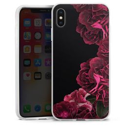 DeinDesign iPhone Xs Max Handy Silikon H&uuml;lle Case transparent Handyh&uuml;lle Vintage Rose Pink Silikon Case