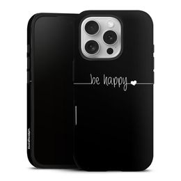 DeinDesign iPhone 16 Pro Handy Panzer Handyhülle robuste Outdoor Hülle Schutzhülle matt Sayings Happiness Statement Tough Case