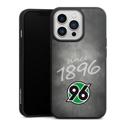 DeinDesign iPhone 13 Pro Handy Premium Silikon H&uuml;lle Handyh&uuml;lle schwarz Case Hannover 96 H96 Official Licensed Product Silikon Premium Case