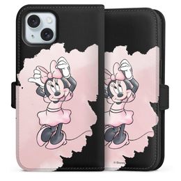 DeinDesign iPhone 15 Handy Klapph&uuml;lle Handyh&uuml;lle aus Kunst Leder schwarz Flip Case Motiv Ohne Hintergrund Disney Sideflip mit Lasche
