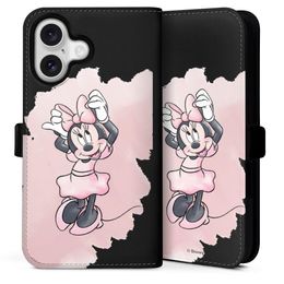 DeinDesign iPhone 16 Handy Klapph&uuml;lle Handyh&uuml;lle aus Kunst Leder schwarz Flip Case Motiv Ohne Hintergrund Disney Sideflip mit Lasche