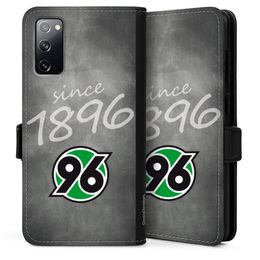 DeinDesign Galaxy S20 Handy Klapph&uuml;lle Handyh&uuml;lle aus Kunst Leder schwarz Flip Case Hannover 96 H96 Official Licensed Product Sideflip mit Lasche