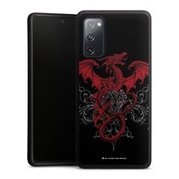 DeinDesign Galaxy S20 FE Handy Premium Silikon H&uuml;lle Handyh&uuml;lle schwarz Case Dragon Red Gothic Silikon Premium Case