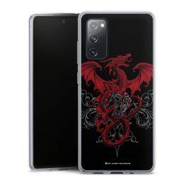 DeinDesign Galaxy S20 FE Handy Silikon H&uuml;lle Case transparent Handyh&uuml;lle Dragon Red Gothic Silikon Case