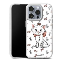 DeinDesign iPhone 16 Pro Handy Silikon H&uuml;lle Case wei&szlig; Handyh&uuml;lle Cat Aristocats Mary Disney Silikon Case