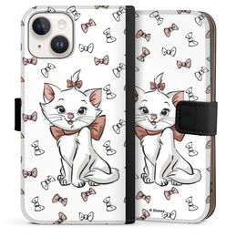 DeinDesign iPhone 14 Handy Klapph&uuml;lle Handyh&uuml;lle aus Kunst Leder schwarz Flip Case Cat Aristocats Mary Disney Sideflip mit Lasche