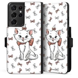 DeinDesign Galaxy S21 Ultra 5G Handy Klapph&uuml;lle Handyh&uuml;lle aus Kunst Leder schwarz Flip Case Cat Aristocats Mary Disney Sideflip mit Lasche