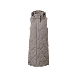 Tchibo - Lange Steppweste mit Kapuze - Damen - Gr. 46 - taupe