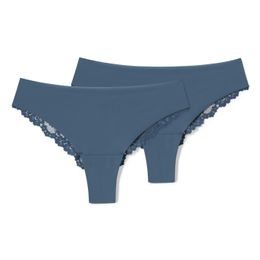 Tchibo - 2 Magic-Cut-Braziltangas - Damen - Gr. S - blau