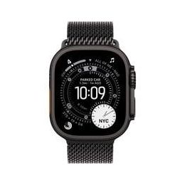 Apple Watch Ultra 3, Smartwatch schwarz, 49 mm, Milanaise Armband schwarz S, Titangeh&auml;use, Cellular