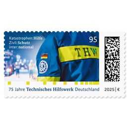 75 Jahre Technisches Hilfswerk, Briefmarke zu 0,95 &euro;, 10er-Bogen