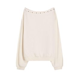 Bershka Sweatshirt Damen Gr&ouml;&szlig;e L ecru