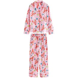 next Pyjama Damen Gr&ouml;&szlig;e 5XL cyanblau / rosa / blutrot / wei&szlig; Winterkleid