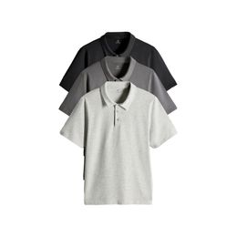 The Set Poloshirt Herren Gr&ouml;&szlig;e XL hellgrau / dunkelgrau / schwarz