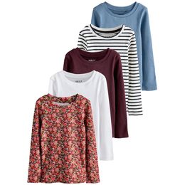 next Shirt M&auml;dchen Gr&ouml;&szlig;e 140 rauchblau / bordeaux / schwarz / wei&szlig;