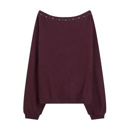 Bershka Sweatshirt Damen Gr&ouml;&szlig;e XS burgunder