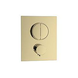 Herzbach Living PUSH square Fertigmontageset 30.803050.2.03 Unterputz-Thermostat, 2 Verbraucher, PVD-gold