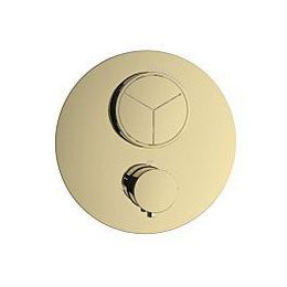 Herzbach Deep PUSH round Fertigmontageset 30.803055.1.03 Unterputz-Thermostat, für 3 Verbraucher, chrom, PVD gold