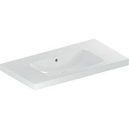 Geberit iCon Light Waschtisch 501840004 90x48cm, ohne Hahnloch, mit Überlauf, mit Ablagefläche, weiß KeraTect