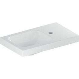 Geberit iCon Light Handwaschbecken 501832002 53x31cm, Hahnloch rechts, ohne Überlauf, mit Ablagefläche, weiß KeraTect