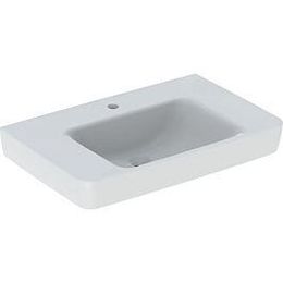 Geberit Renova Plan Waschtisch 501695008 75x48cm, Hahnloch mittig, ohne Überlauf, Ablagefläche, weiß KeraTect