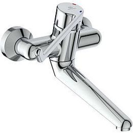 Ideal Standard CeraPlus Wand-Waschtischsicherheitsarmatur B8317AA Bedienhebel 230 mm, Ausladung 258 mm, nicht absperrbar, verchromt