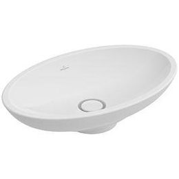 Villeroy & Boch Villeroy & Boch Aufsatz-Waschtisch LOOP & FRIENDS 63 x 43 cm, weiss CeramicPlus, oval, mit Überlauf