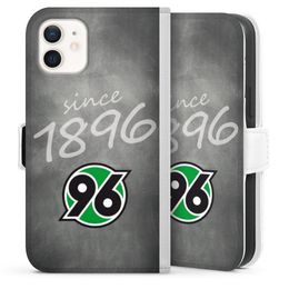 DeinDesign iPhone 12 mini Handy Klapph&uuml;lle Handyh&uuml;lle aus Kunst Leder wei&szlig; Flip Case Hannover 96 H96 Official Licensed Product Sideflip mit Lasche