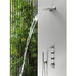 Herzbach Living Spa Schwallauslauf 11694000109 Edelstahl gebürstet, Wandmontage